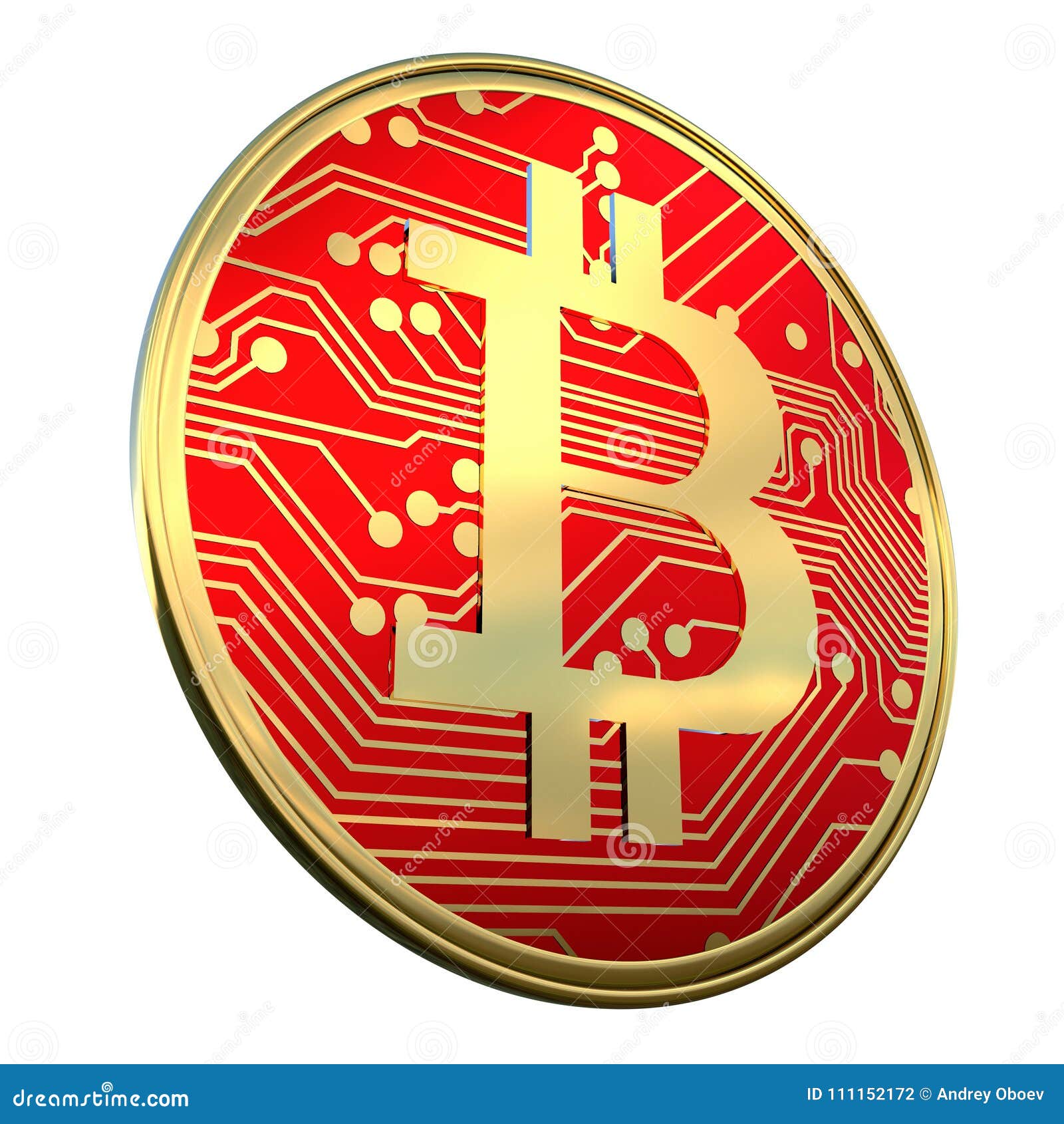 Bitcoin BTC coin 3d render stock illustration. Illustration of abstract ...