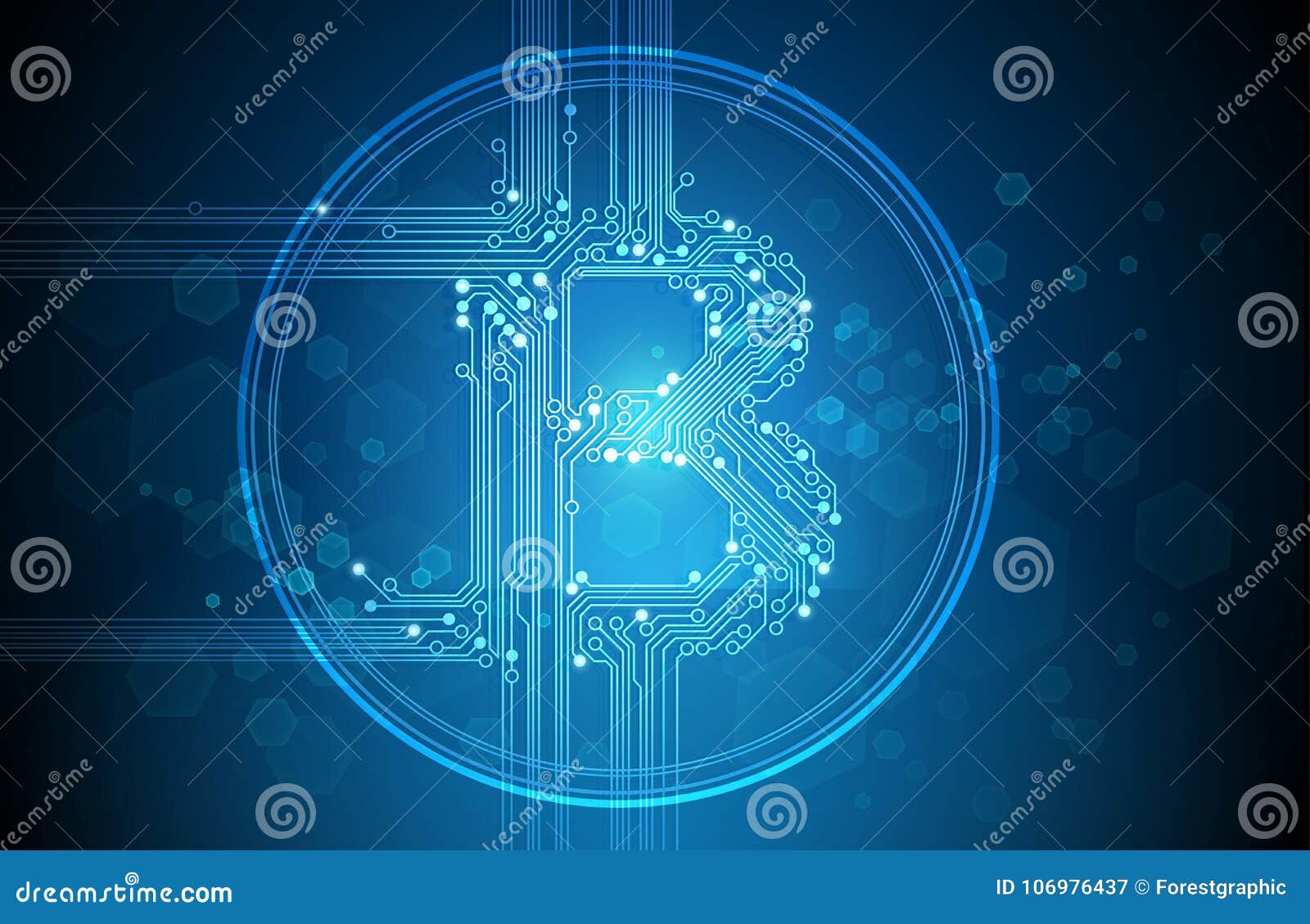 Bitcoin Business Abstract Blue Background Vector Stock Vector ...