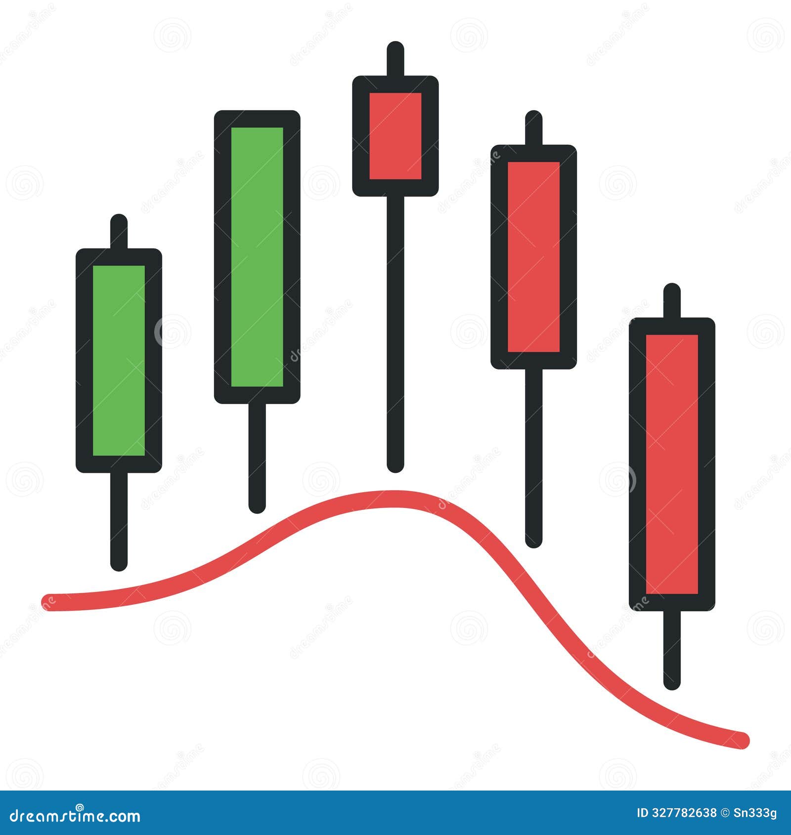 Bitcoin Candlestick Chart Vector Financial Charts Colored Icon or ...