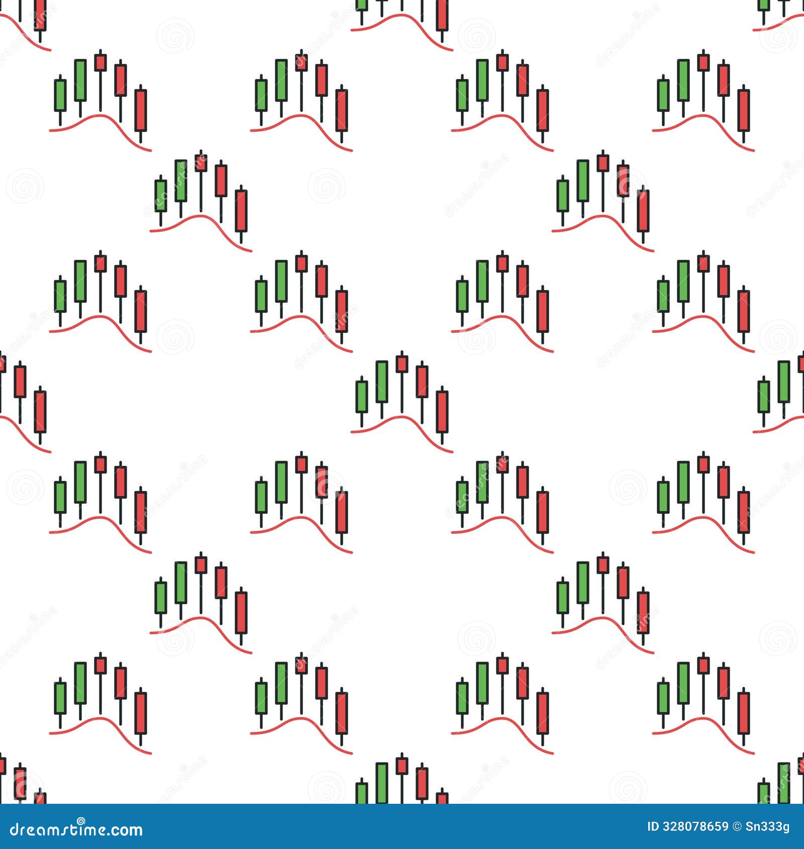 Bitcoin Candlestick Chart Vector Financial Charts Colored Seamless ...