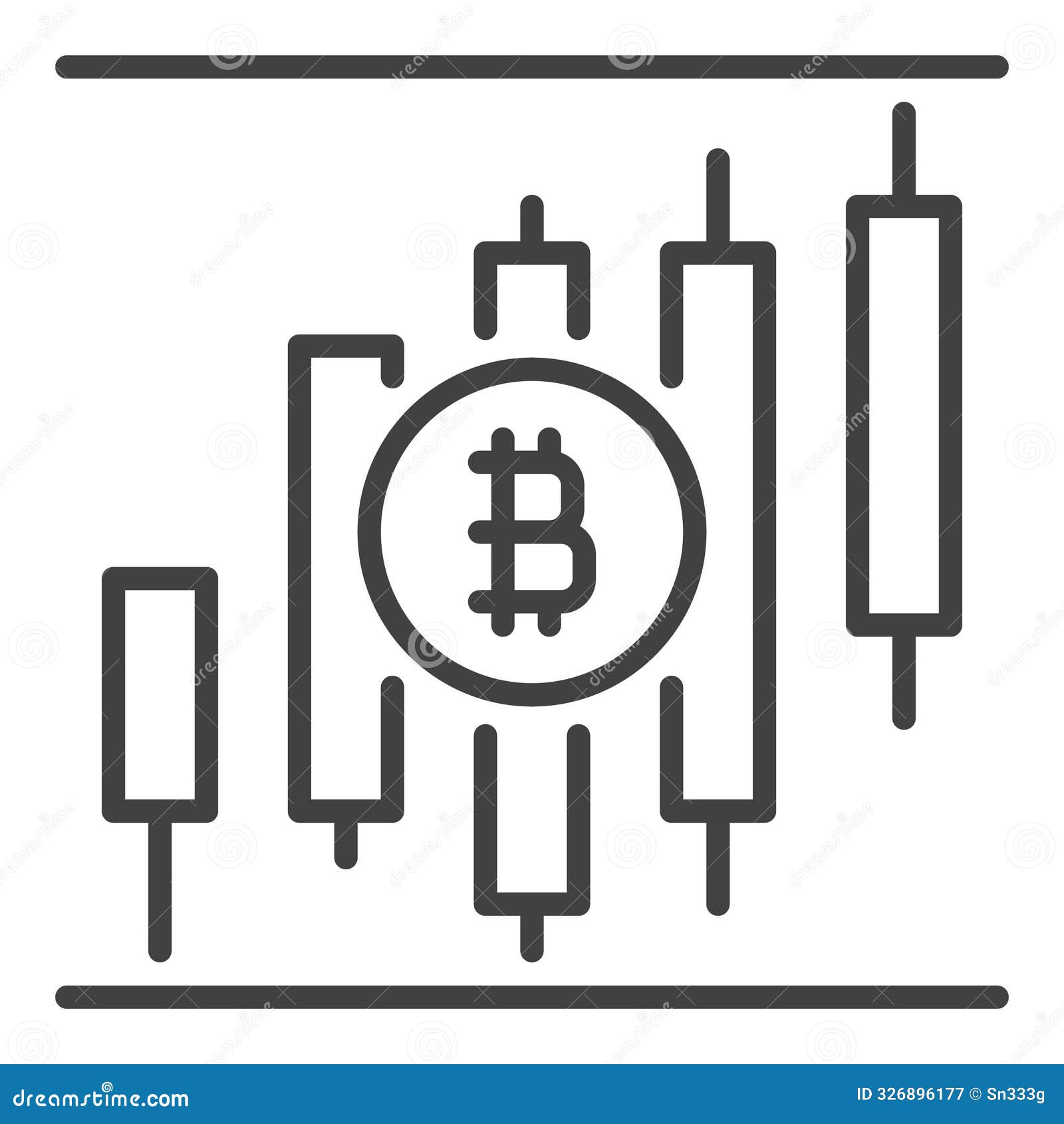 Bitcoin Candlestick Charts Vector Technical Analysis Icon or Symbol in ...