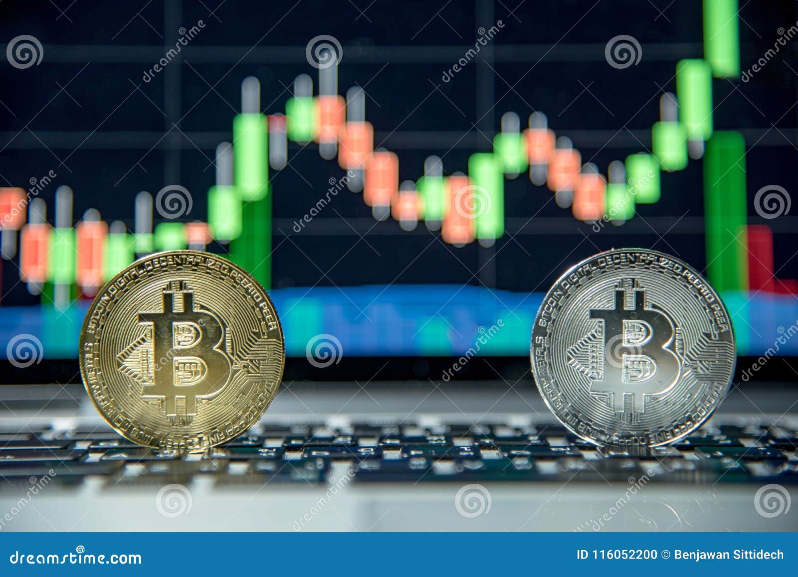 Bitcoin with Candlestick Graph, Cryptocurrency and Digital Payment ...