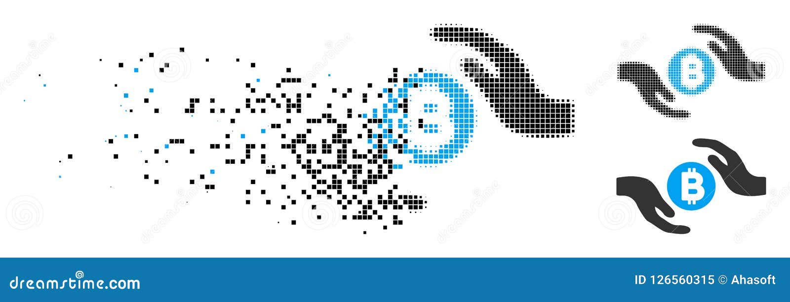 Dissolving Dotted Halftone Bitcoin Care Hands Icon Stock Vector ... Dissolving Dotted Halftone Bitcoin Care Hands Icon Stock Vector ...