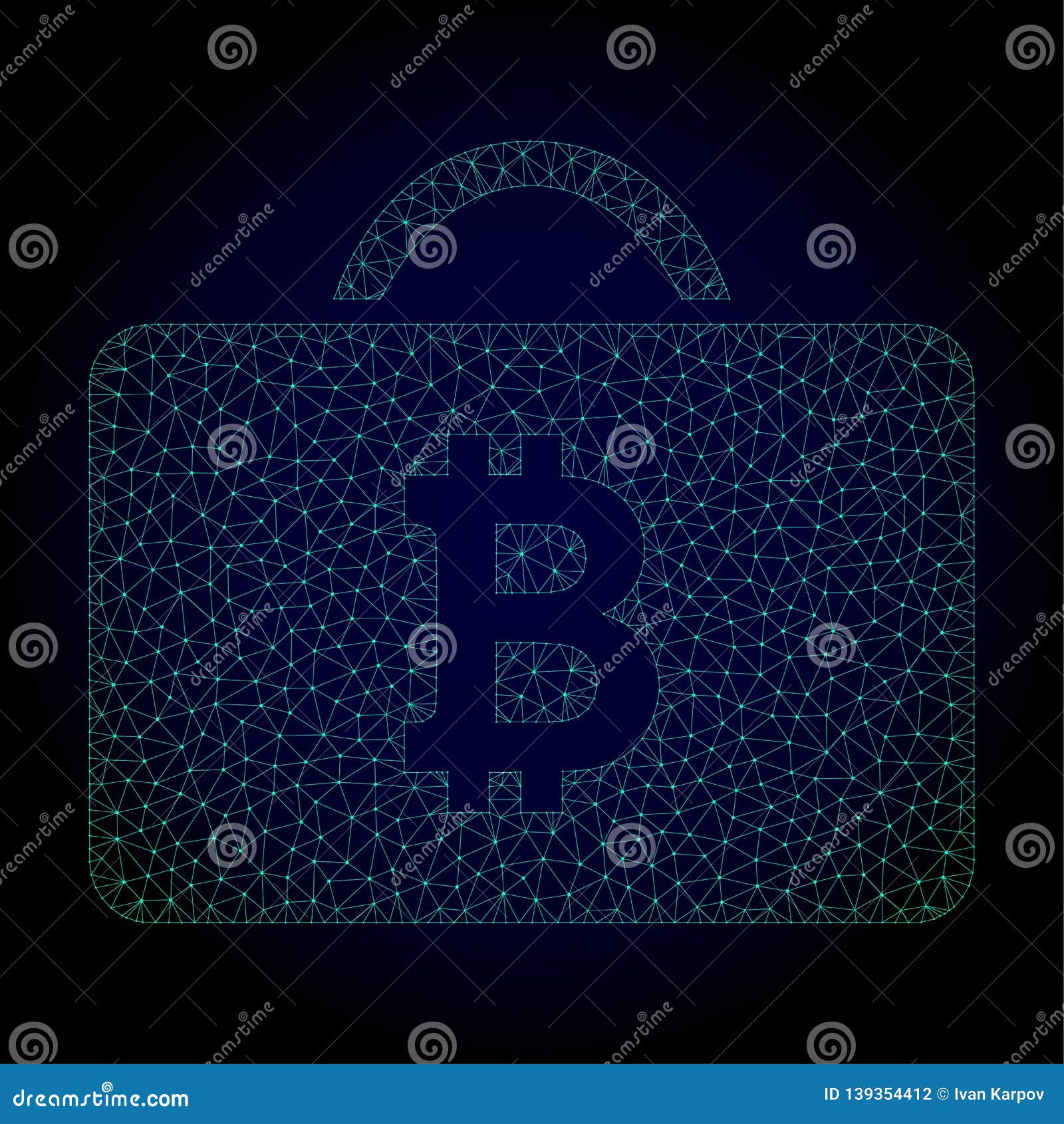 Bitcoin Case Polygonal Frame Vector Mesh Illustration Stock Vector ...