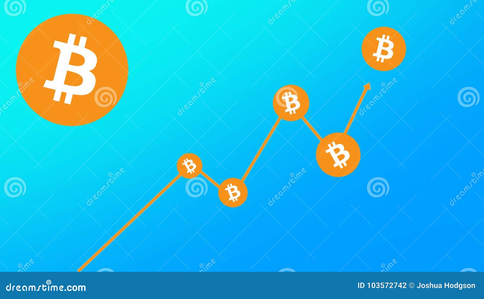 Bitcoin Chart Blue Gradient Background Stock Illustration ...