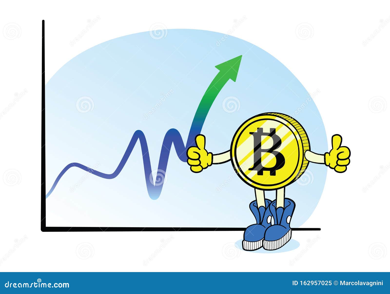 Bitcoin Chart with Cartoon Character Stock Vector - Illustration of ...
