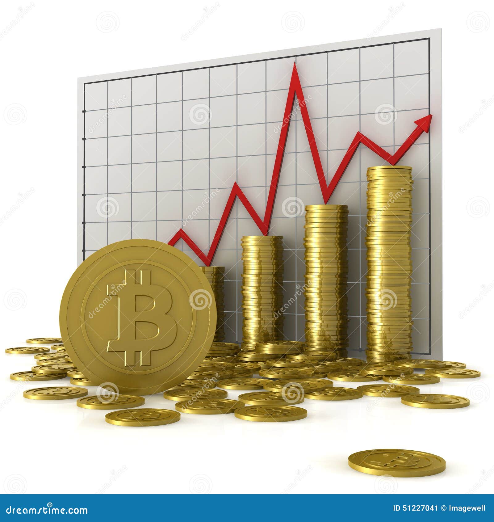 Bitcoin and chart stock illustration. Illustration of weigh - 51227041