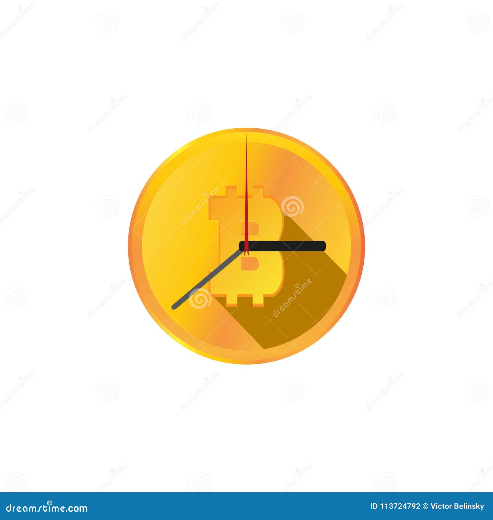 Bitcoin Clock. Vector stock illustration. Illustration of commerce ...