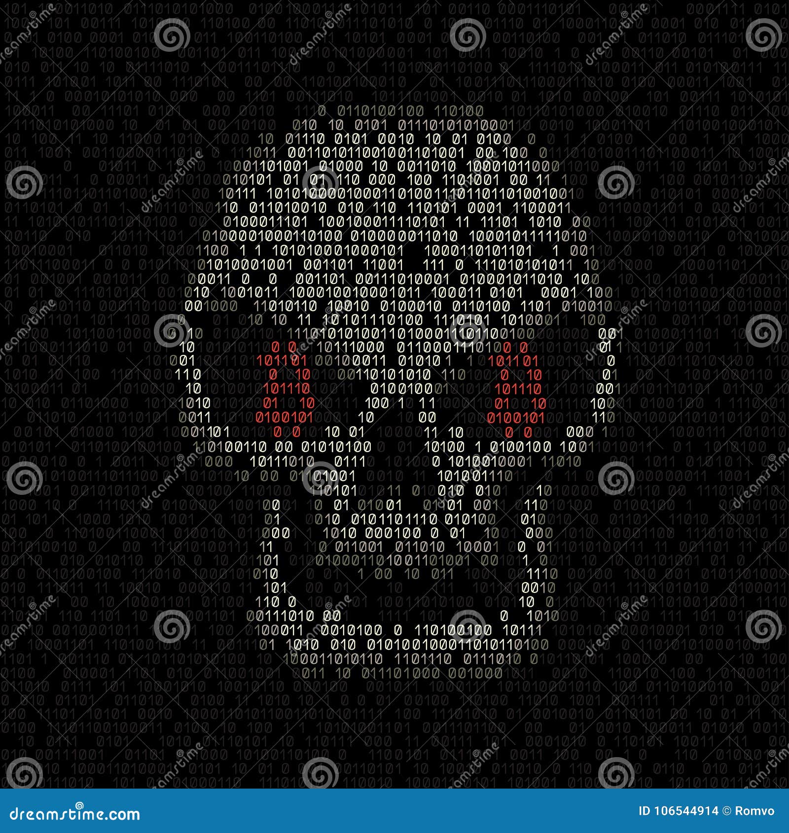 Bitcoin code hacker skull stock vector. Illustration of criminal ...