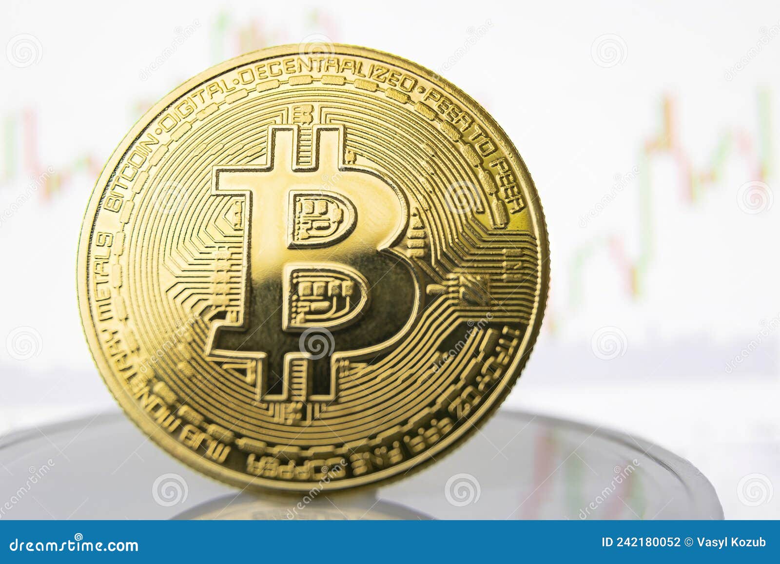 Bitcoin Coin on the Background of the Chart Editorial Photography ...
