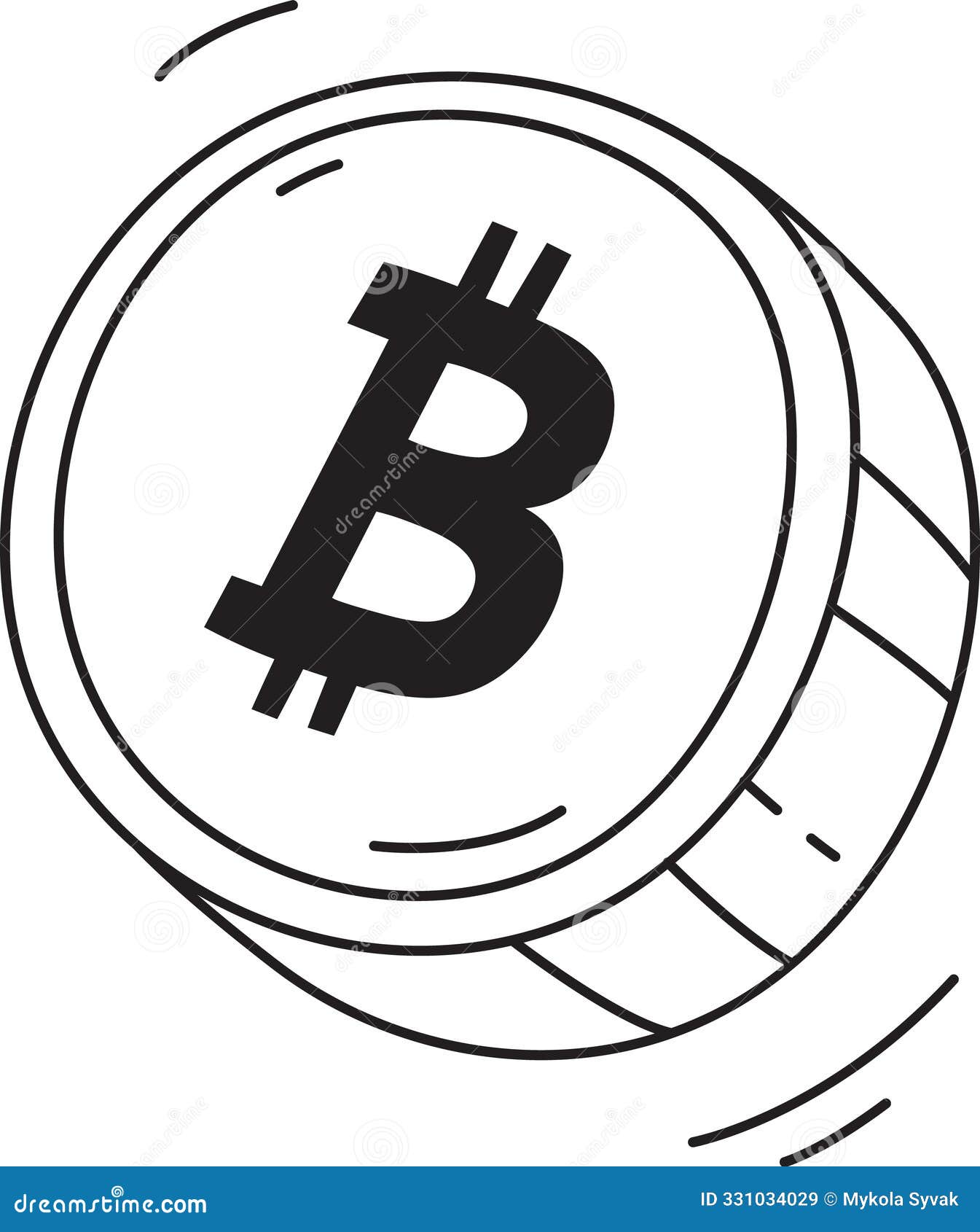 Bitcoin Coin Doodle stock illustration. Illustration of icon - 331034029