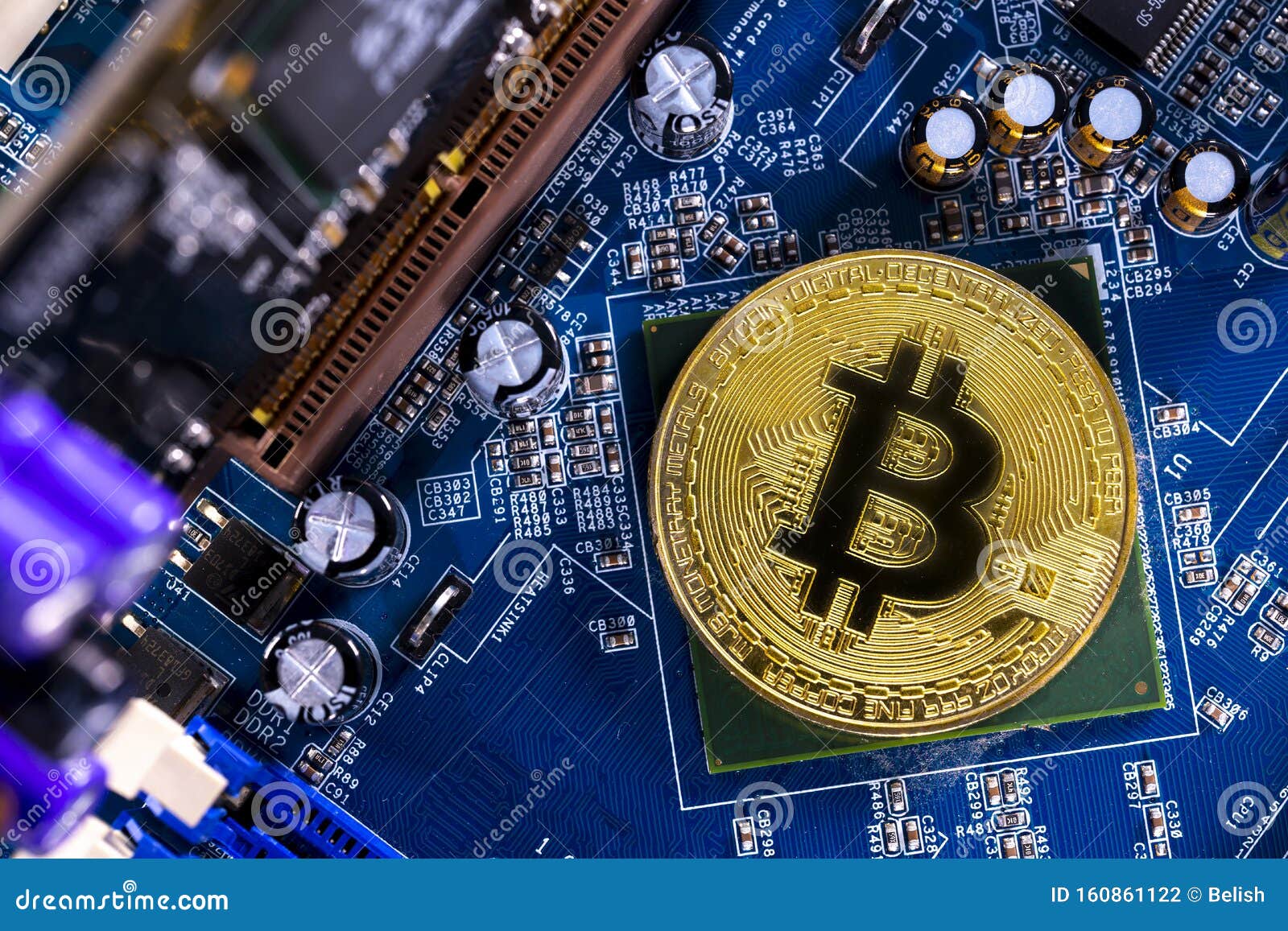 Bitcoin Coin and Printed Circuit Board PCB Stock Photo - Image of ...