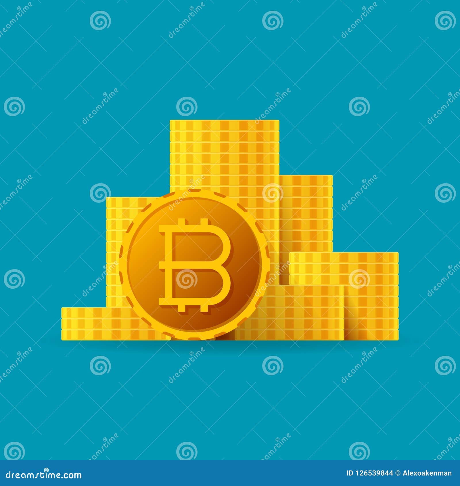 Bitcoin Coin Stacks and Piles Vector Concept in Flat Style Stock Vector ...