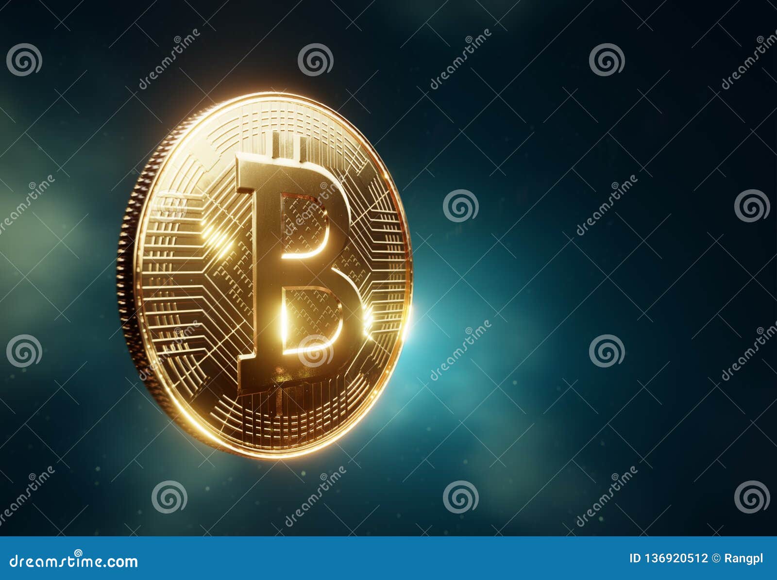 Bitcoin coin side view stock illustration. Illustration of finance ...