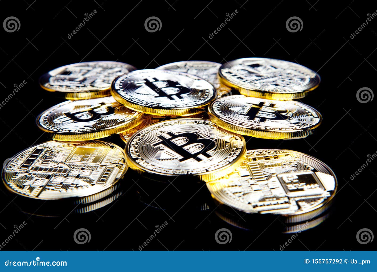 Bitcoin coins group stock photo. Image of banking, business - 155757292