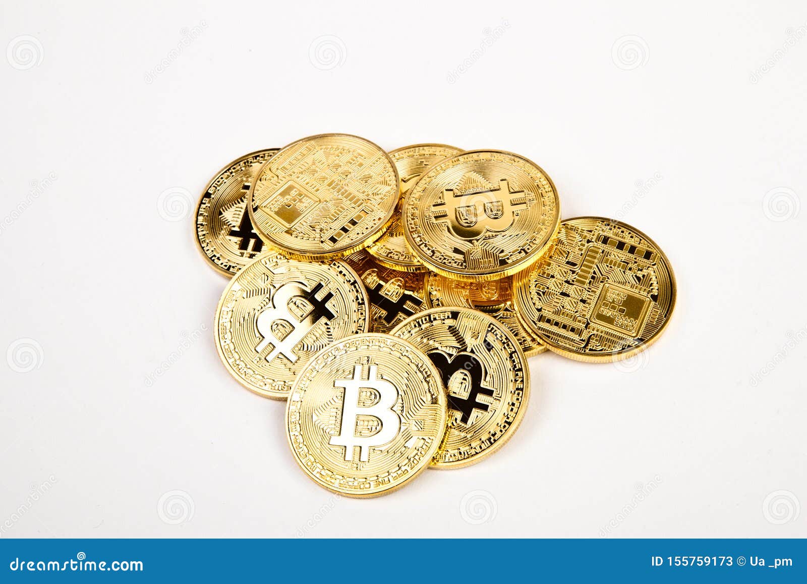 Bitcoin Coins Group Isolated Stock Image - Image of business, coins ...