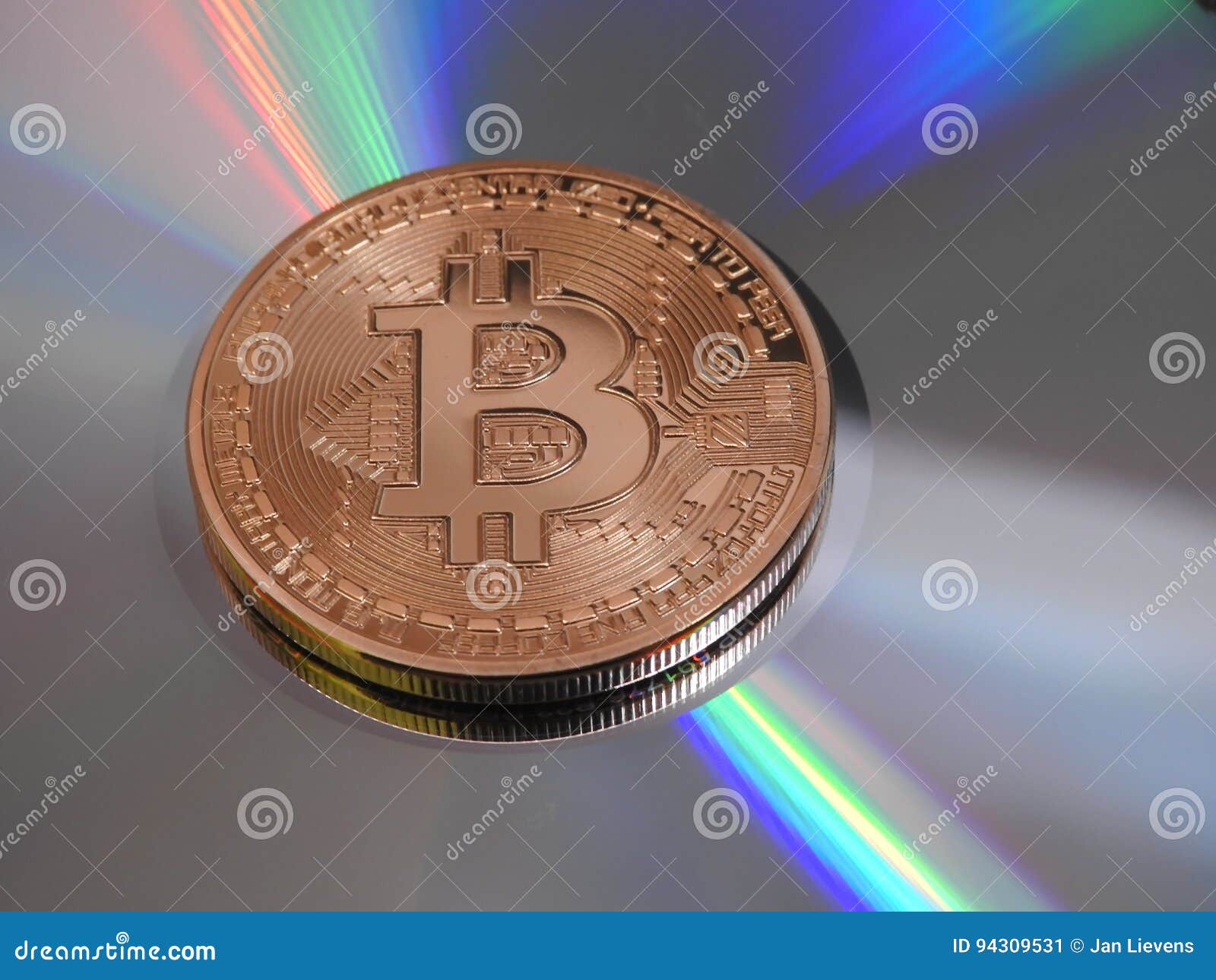 Bitcoin and colors stock image. Image of mirror, investment - 94309531