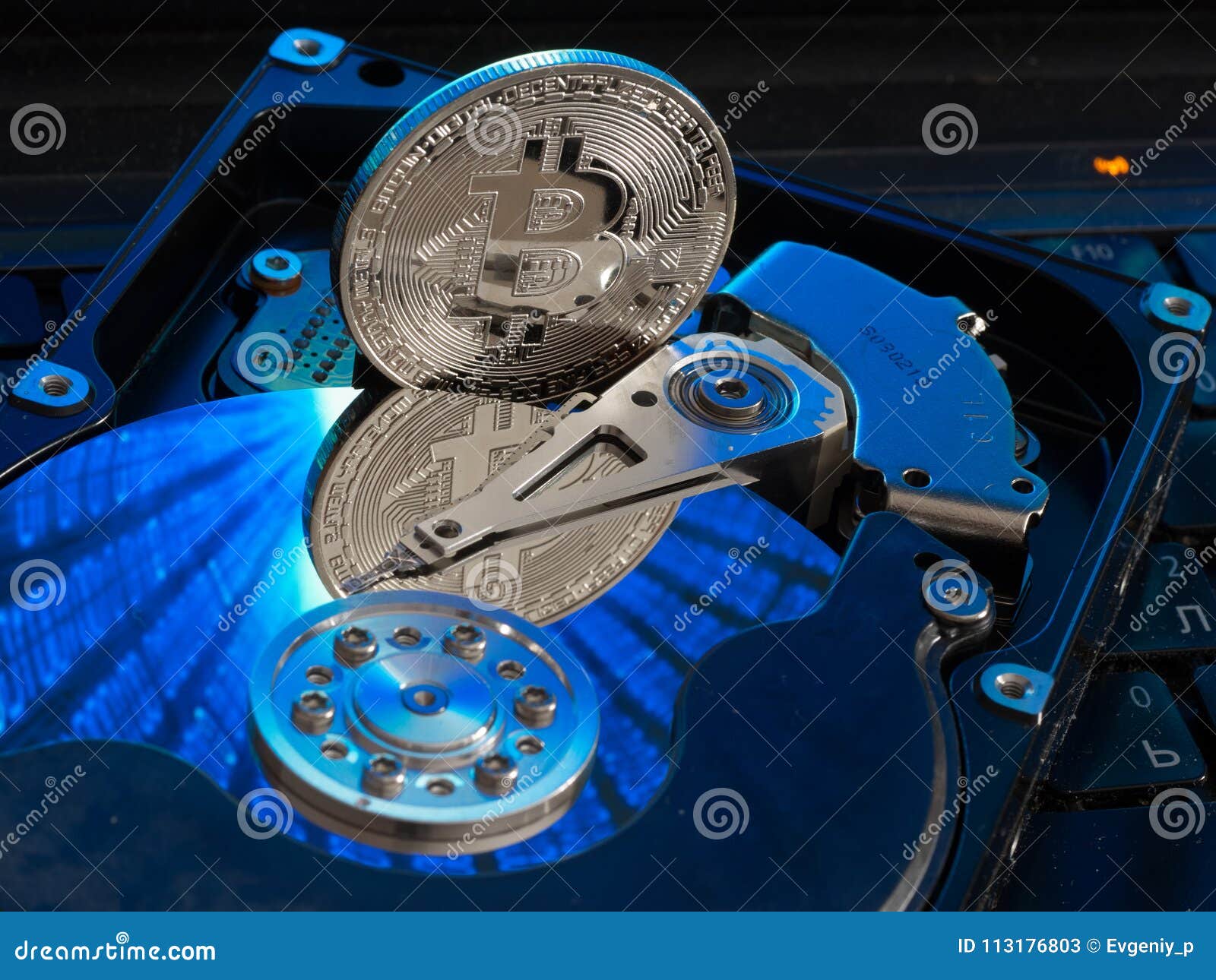 Bitcoin stock image. Image of data, electronic, mining - 113176803