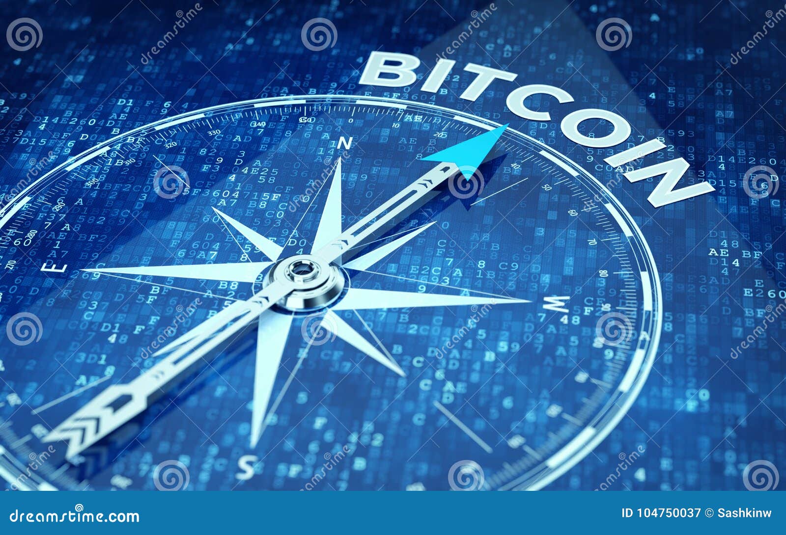 Bitcoin Concept - Compass Needle Pointing Bitcoin Word Stock ...