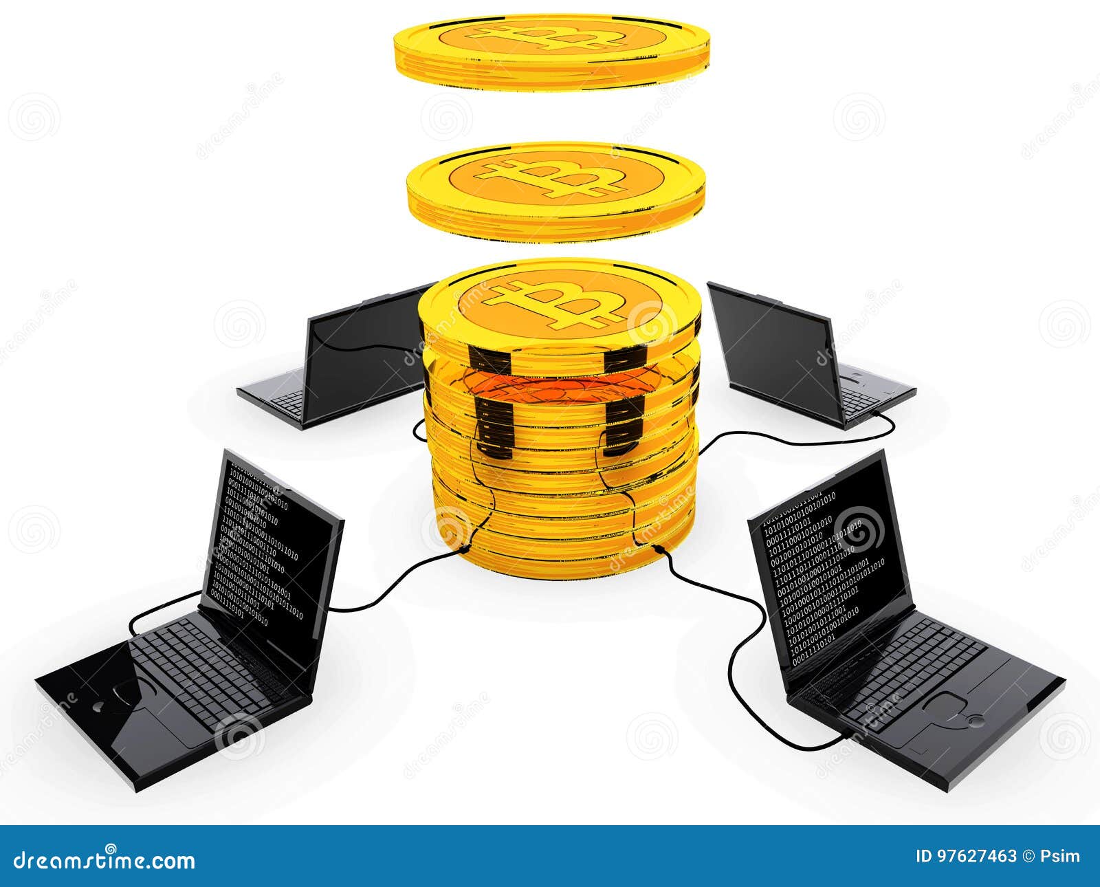 Bitcoin concept stock illustration. Illustration of international ...