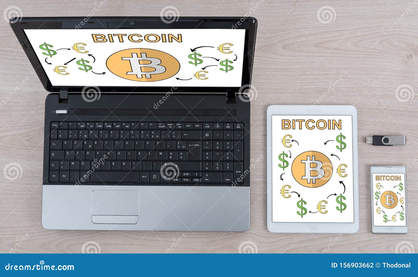Bitcoin Concept on Different Devices Stock Photo - Image of banking ...