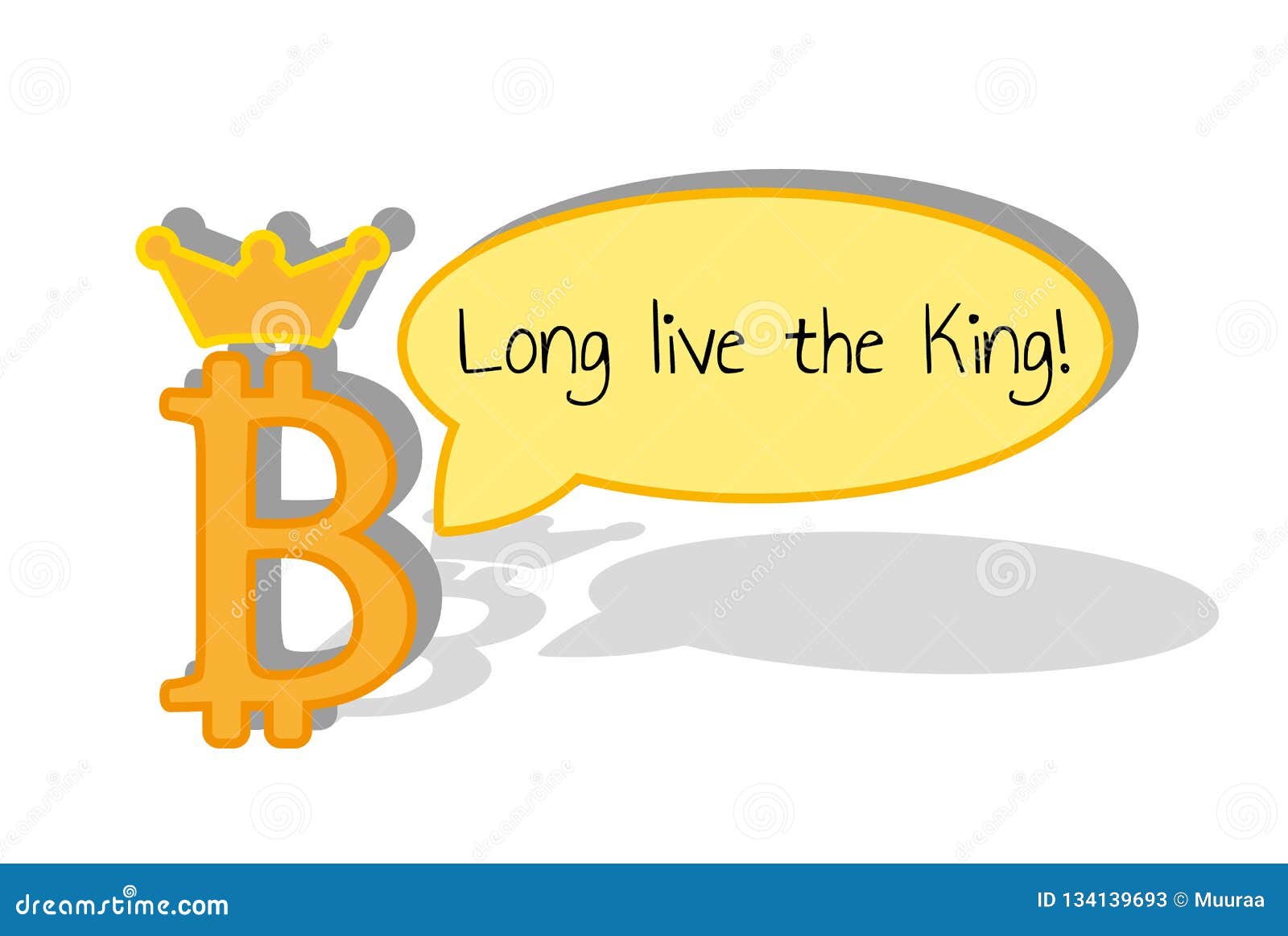 Bitcoin with kingdom crown stock vector. Illustration of internet ...