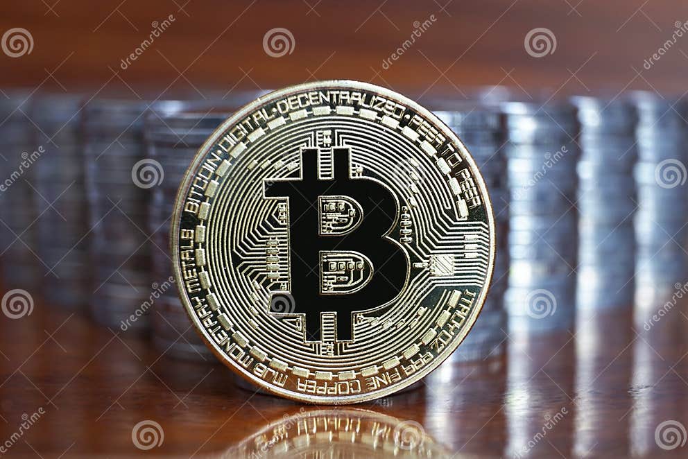 Bitcoin Concept, Bitcoin with Other Group of Coin Stacks Background ...