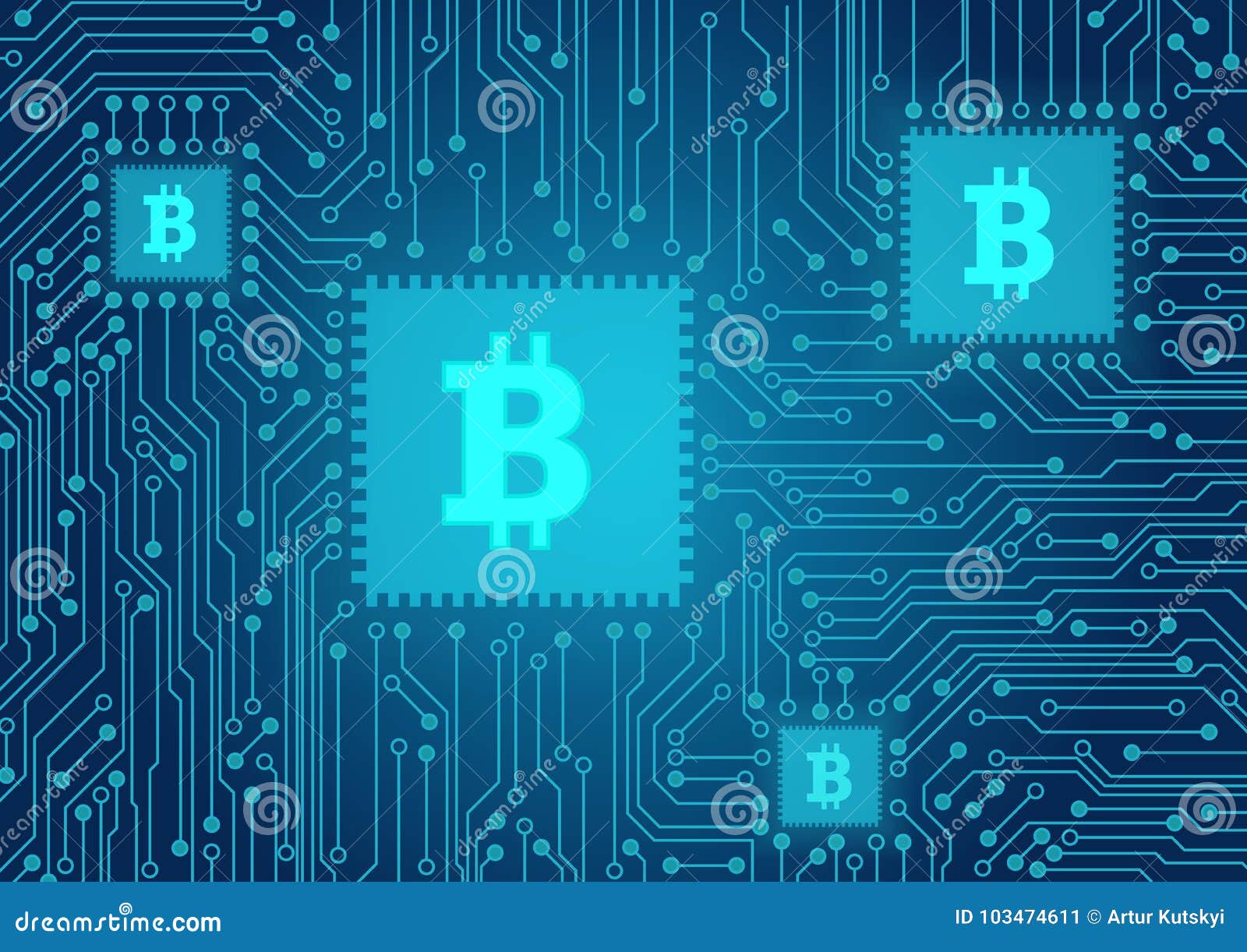 Bitcoin Concept Vector Illustration. Cryptocurrency Electronic Payments Stock Vector ...