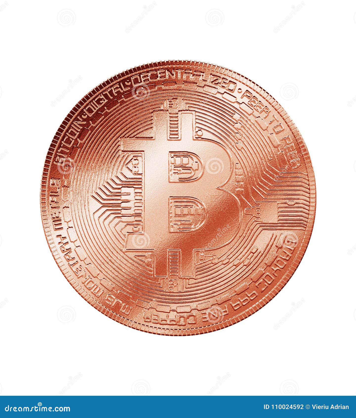 Bitcoin Copper Bronze Coin Cryptocurrency Stock Illustration ...