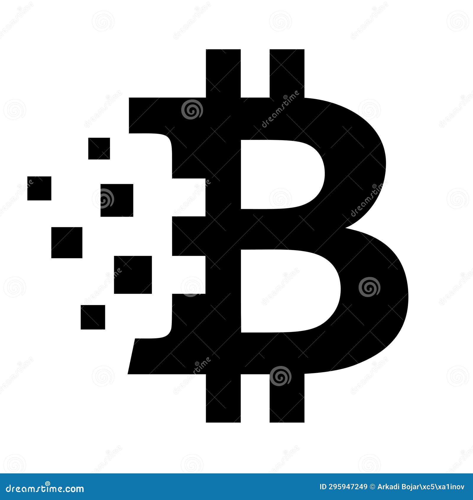 Bitcoin Crash Icon with Disappearing Currency Symbol Stock Vector ...