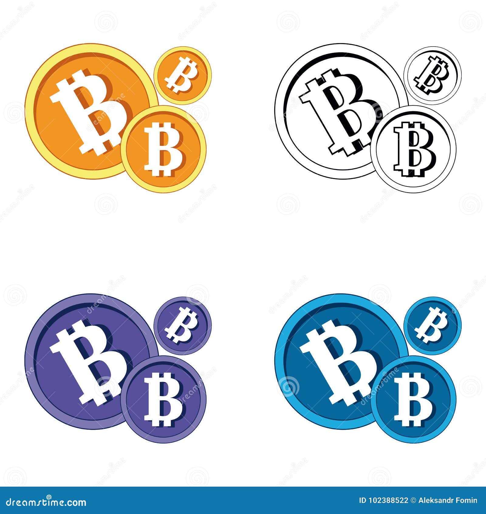 Bitcoin Crypto Currency Blockchain Flat Logo a Colored Triangular ...