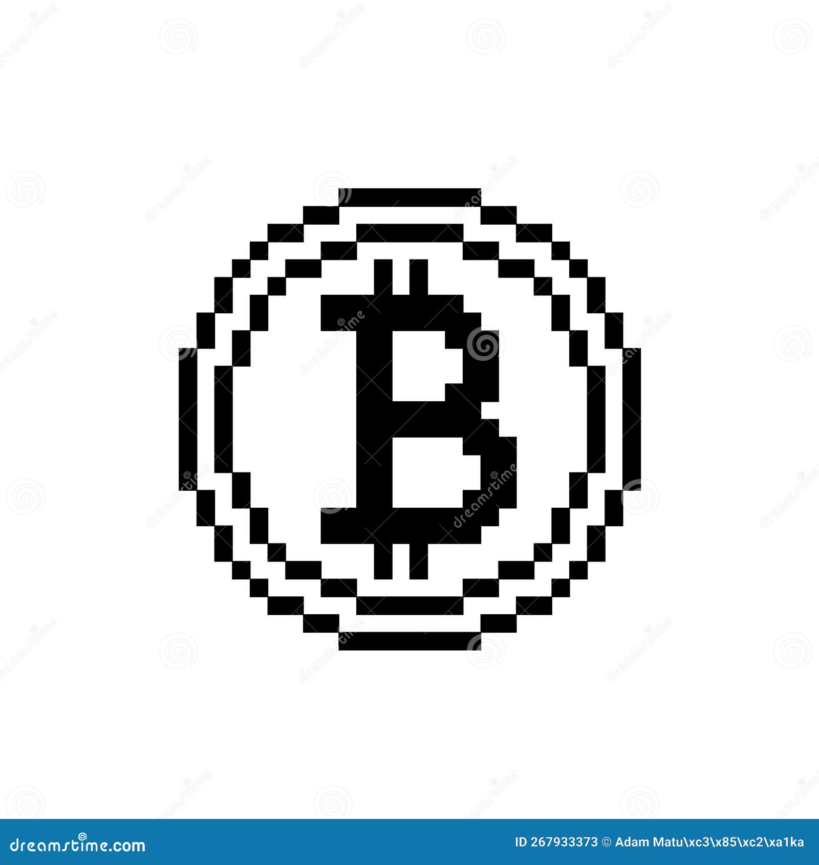 Bitcoin Crypto Currency Pixel Vector Stock Vector - Illustration of ...