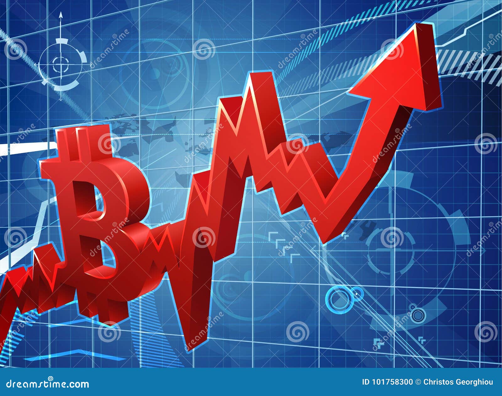Bitcoin Performance Graph Concept Stock Vector - Illustration of ...