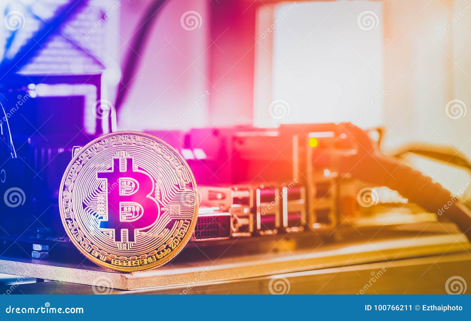 Cryptocurrency Background Mining Rig , Close Up Of Array Of GPUs For ...