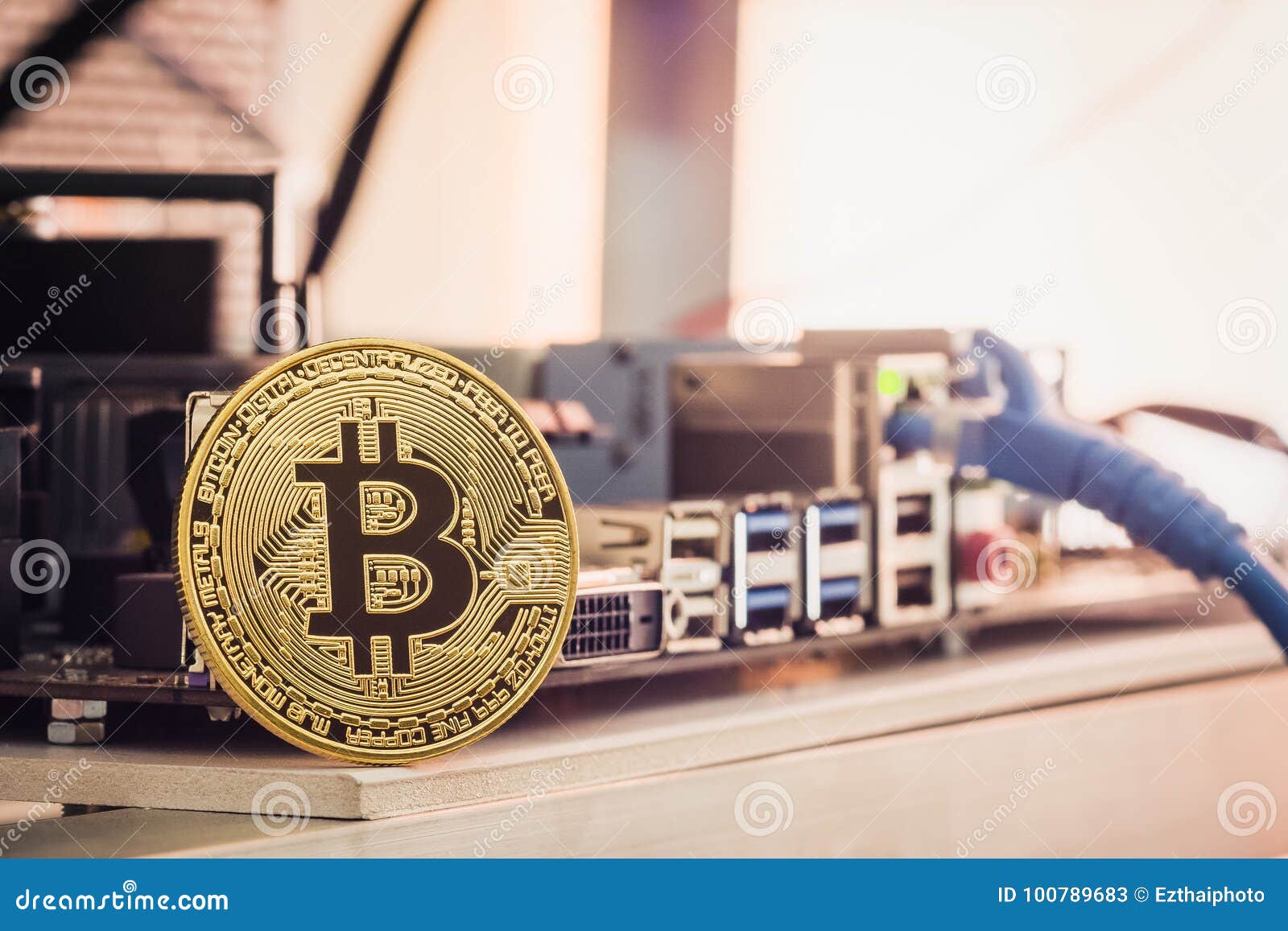 Cryptocurrency Background Mining Rig , Close Up Of Array Of GPUs For ...