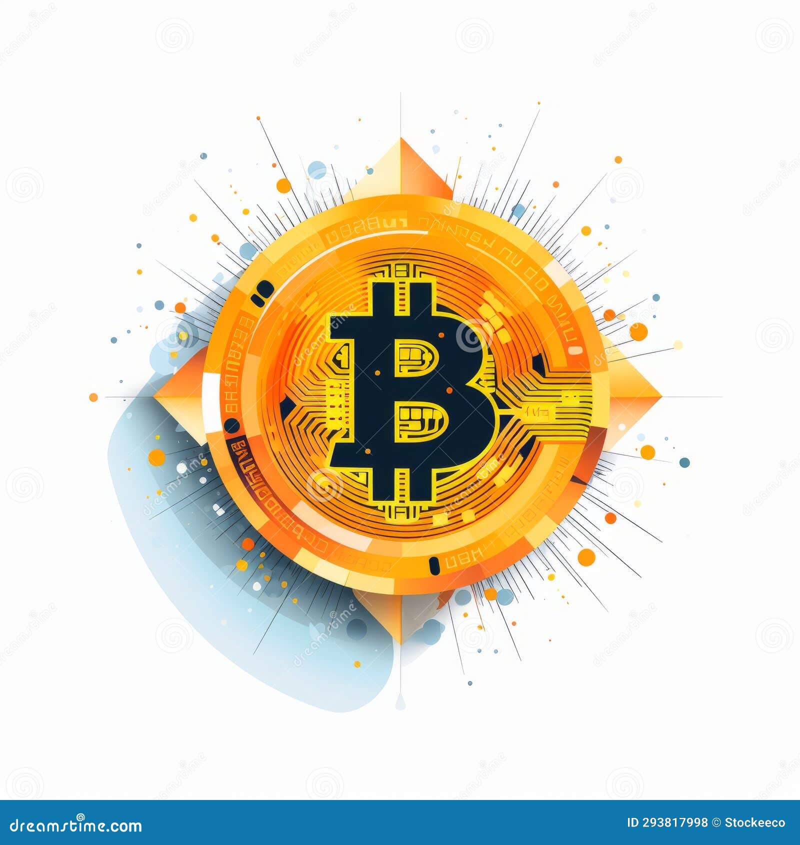 Bitcoin Cryptocurrency Circle Art on White Background Stock Photo ...