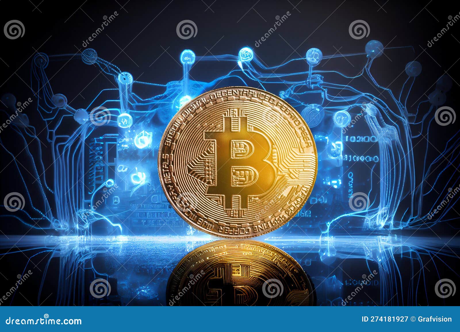 Bitcoin Cryptocurrency Coin, Generative AI Stock Illustration ...
