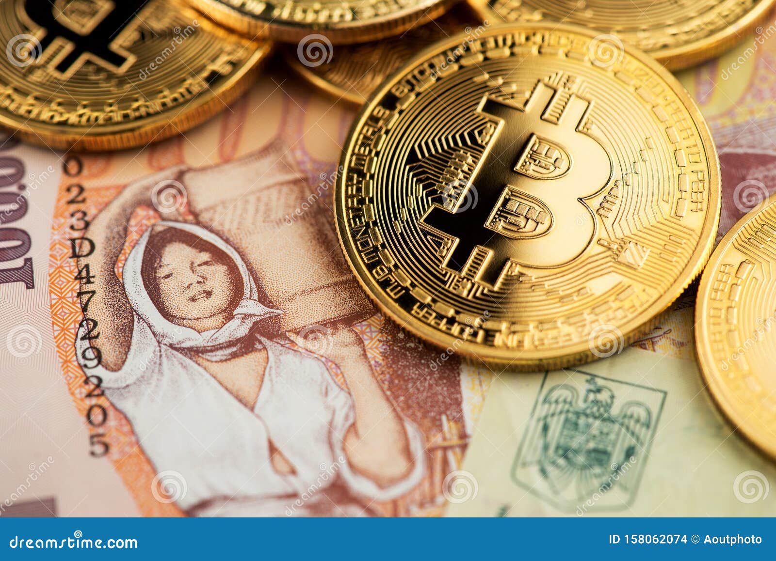 Bitcoin BTC Cryptocurrency Coins Virtual Money with Romanian Lei ... Bitcoin BTC Cryptocurrency Coins Virtual Money with Romanian Lei ...