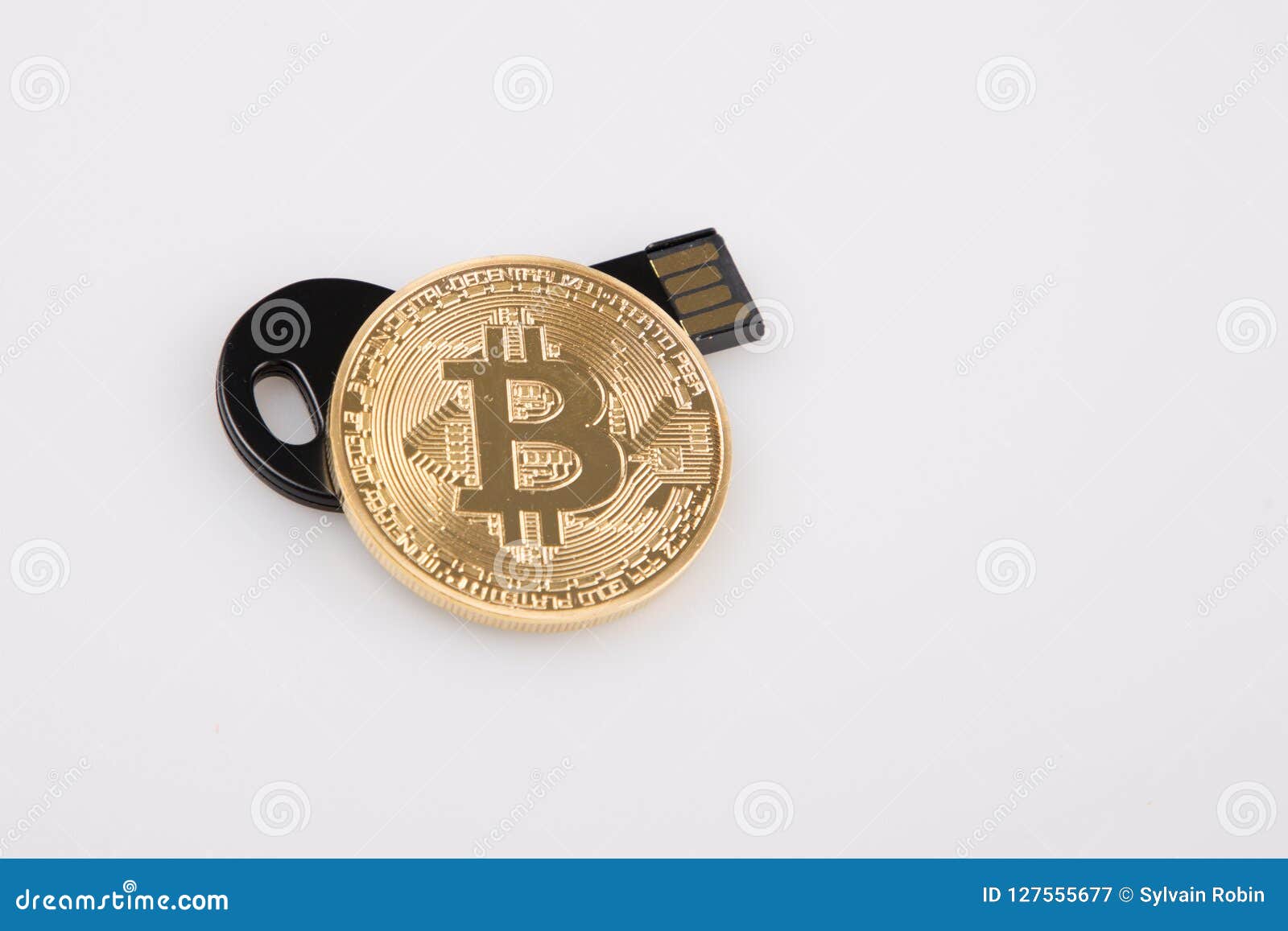 Bitcoin Cryptocurrency in the Cold Wallet Storage Flash Drive Key in ...