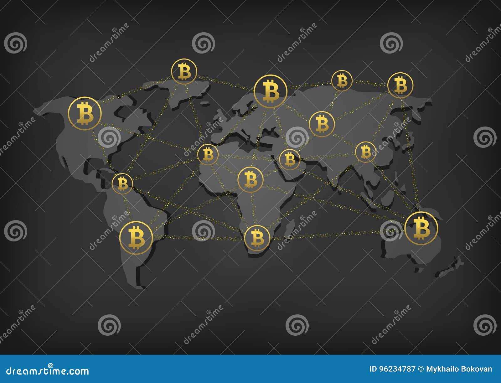 Bitcoin Cryptocurrency Digital Payment System Stock Vector ...