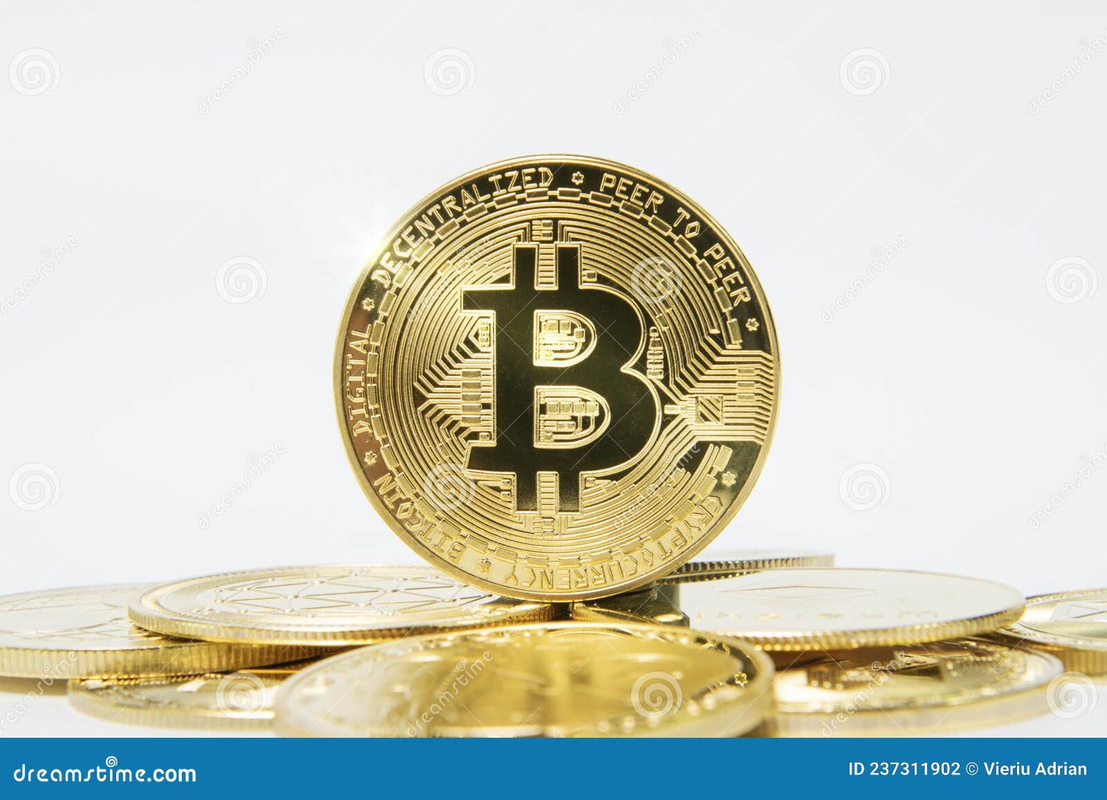 Bitcoin Cryptocurrency , Gold Coin Future Coin Stock Photo - Image of ...