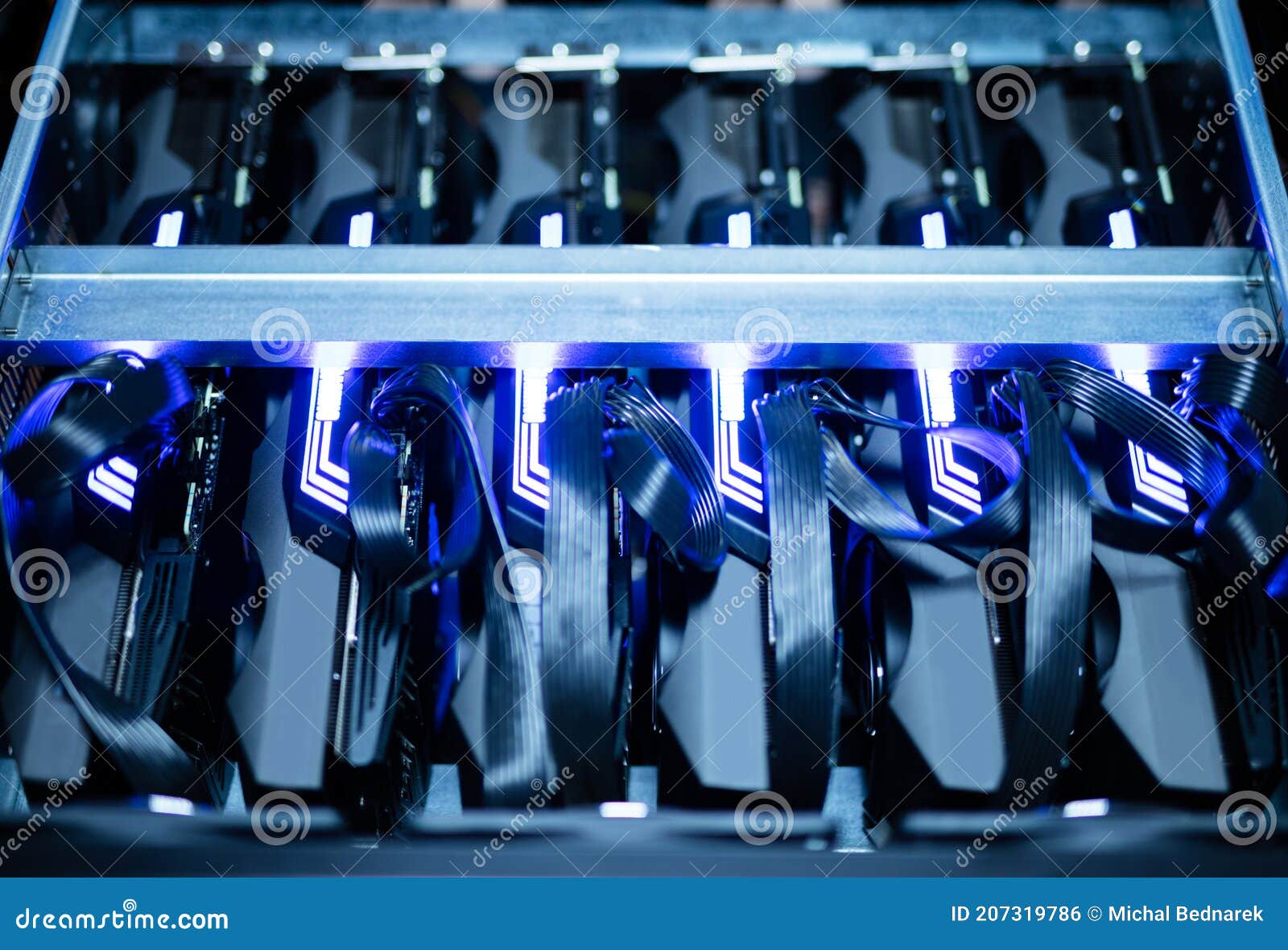 Bitcoin and Cryptocurrency Miner, Mining Computer Stock Photo - Image ...