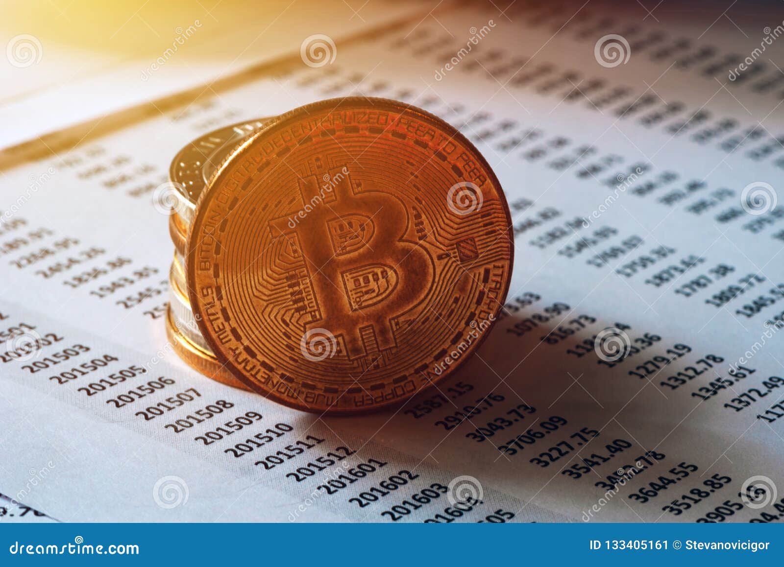 Bitcoin Cryptocurrency Moneta Obraz Stock - Obraz złożonej z ...