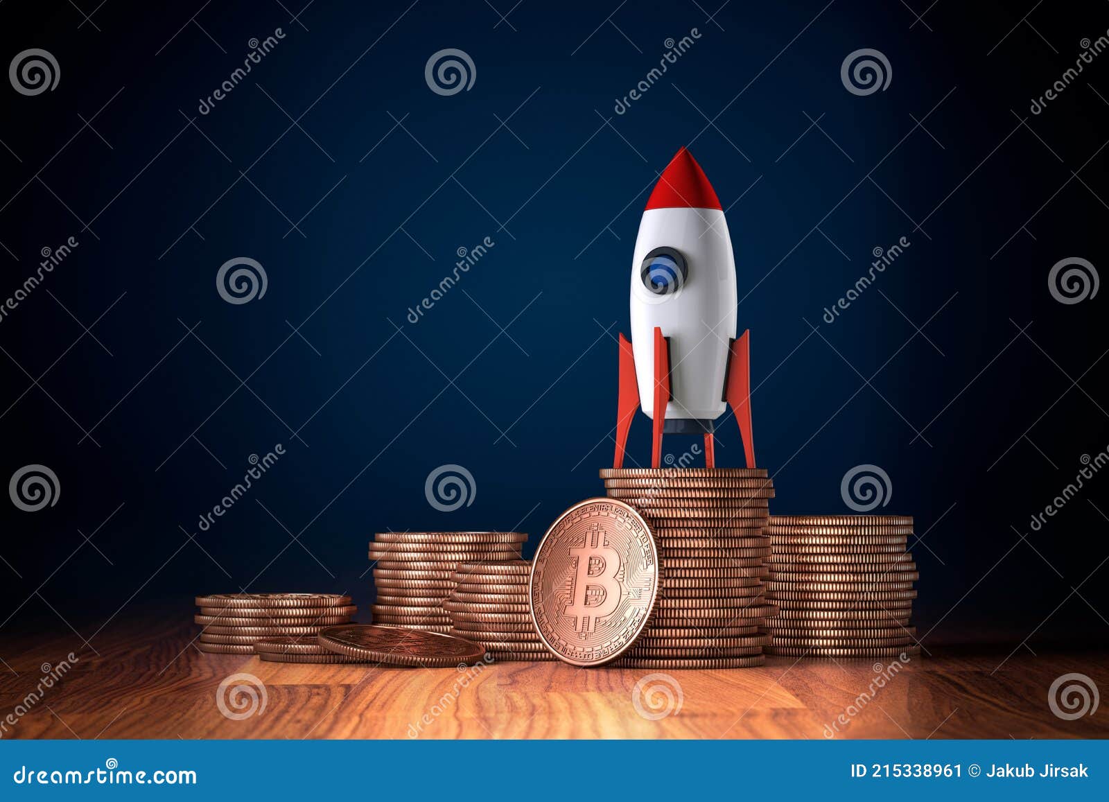 Bitcoin Cryptocurrency Rocket Growth Concept Stock Image - Image of ...