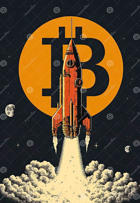 Bitcoin Cryptocurrency Rocket Shooting To the Moon, Generative AI Stock ...