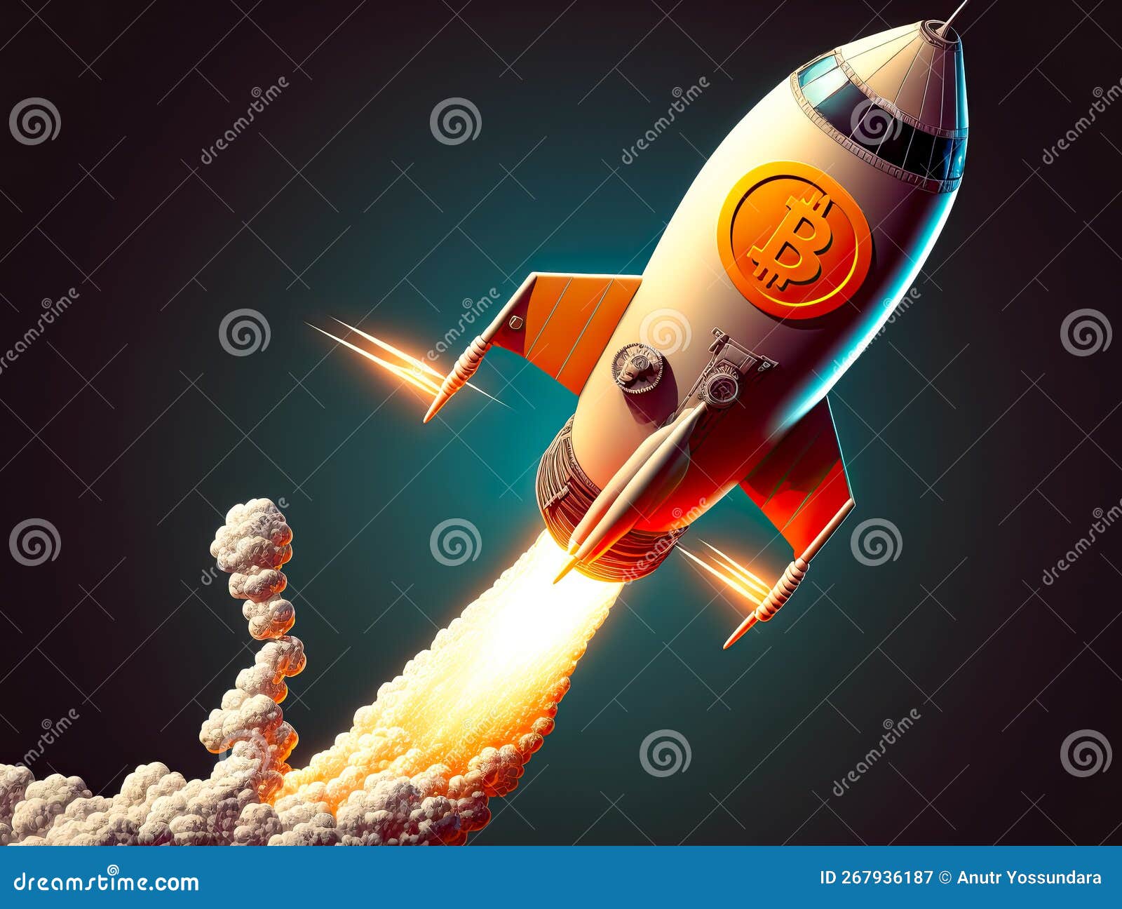 Bitcoin Cryptocurrency Rocket Shooting To the Moon, Generative AI Stock ...