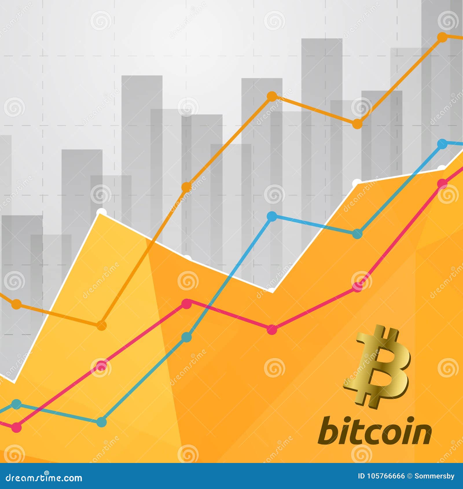 Bitcoin Cryptocurrency Statistics Chart Showing Various Visualization ...