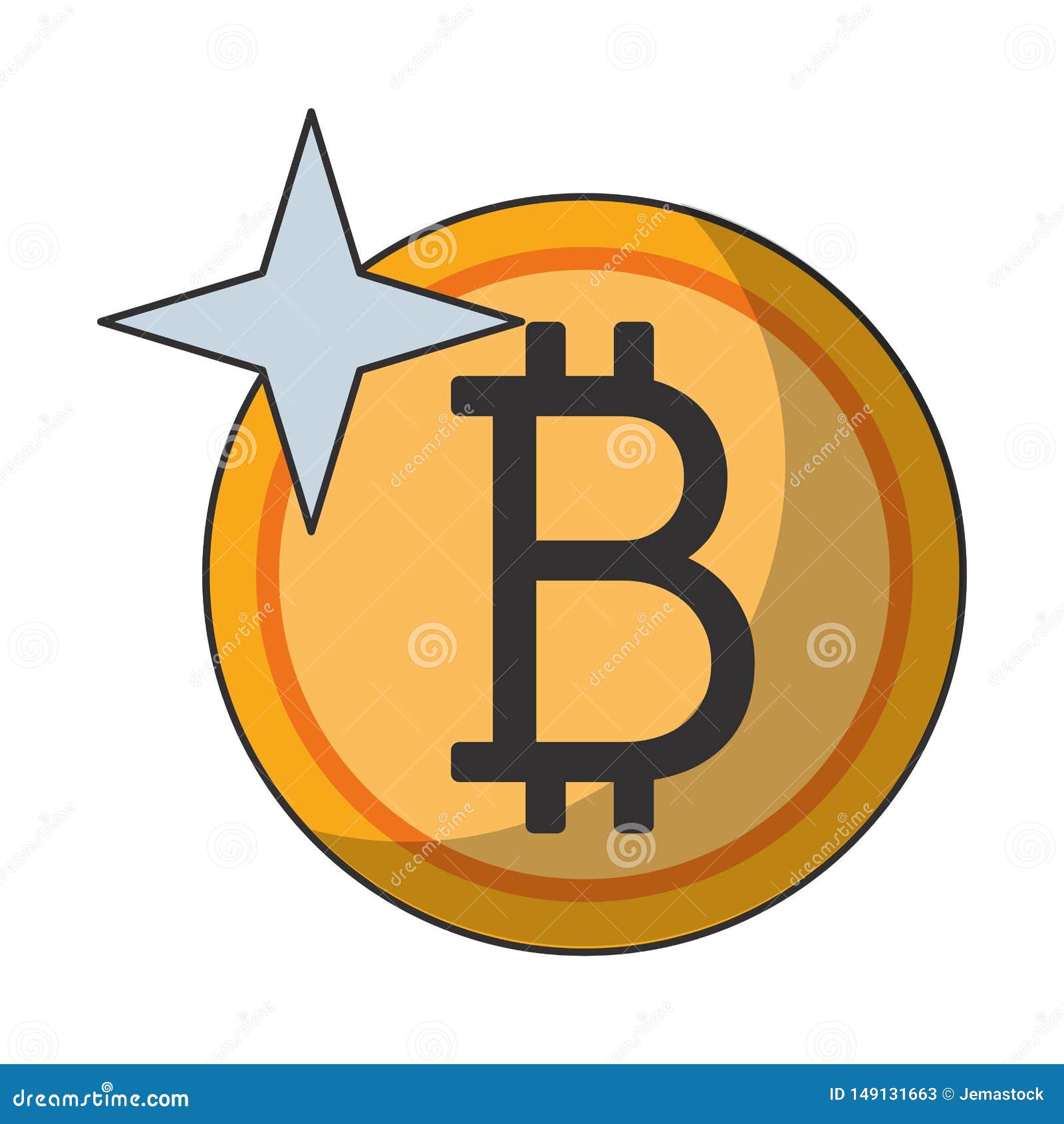 Bitcoin Cryptocurrency Symbol Coin Isolated Stock Vector - Illustration ...