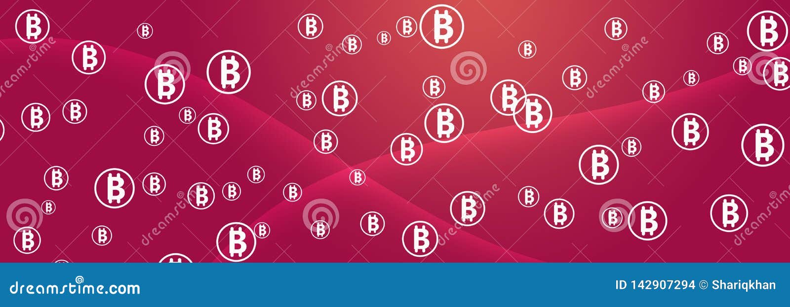 Bitcoin Cryptocurrency Website Header on Red Magenta Gradient Stock ...