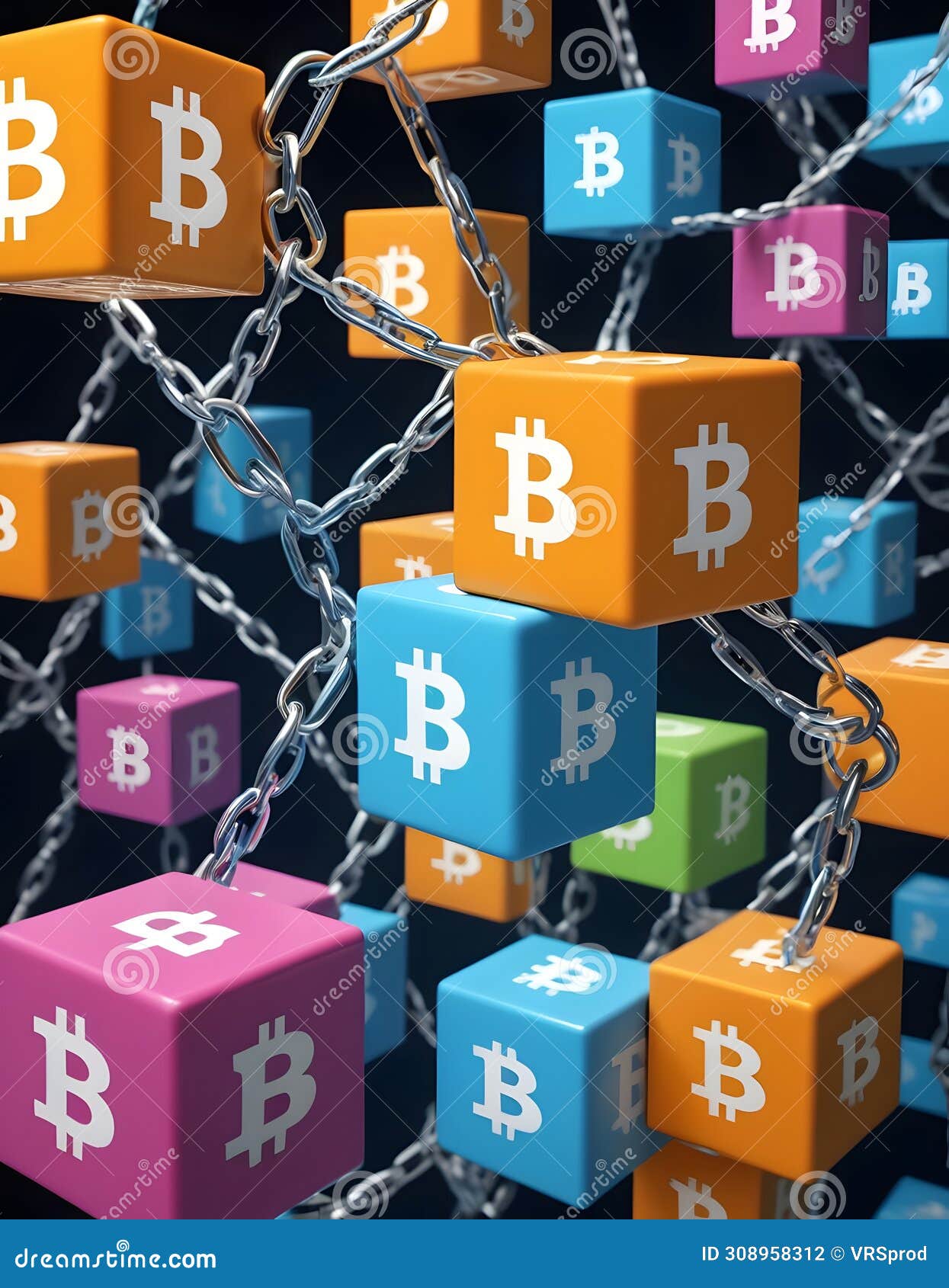 Bitcoin S Network of Golden Chains AI Generative Stock Photo - Image of ...